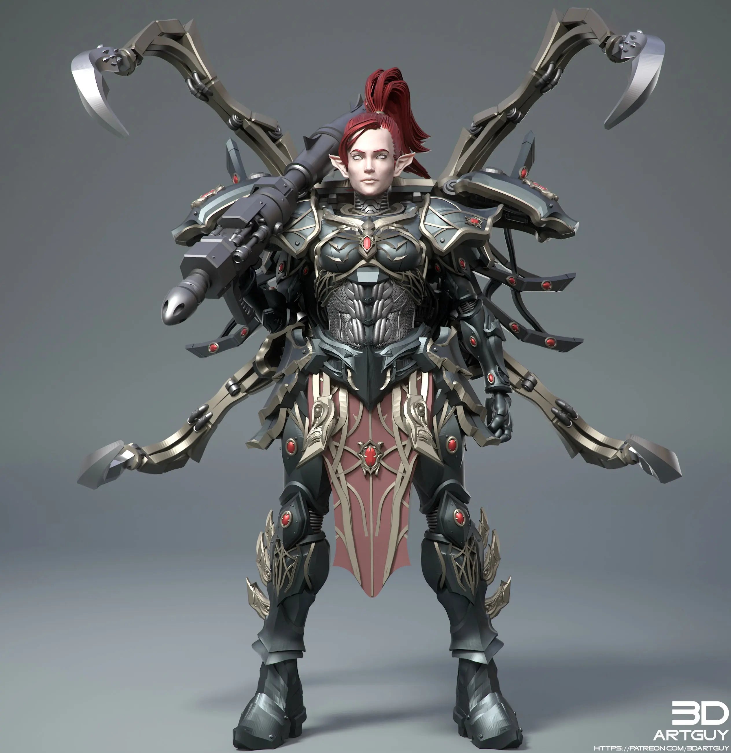 Grim Dark Fire Elf Miniature - Super High Resolution & Durable Design ...