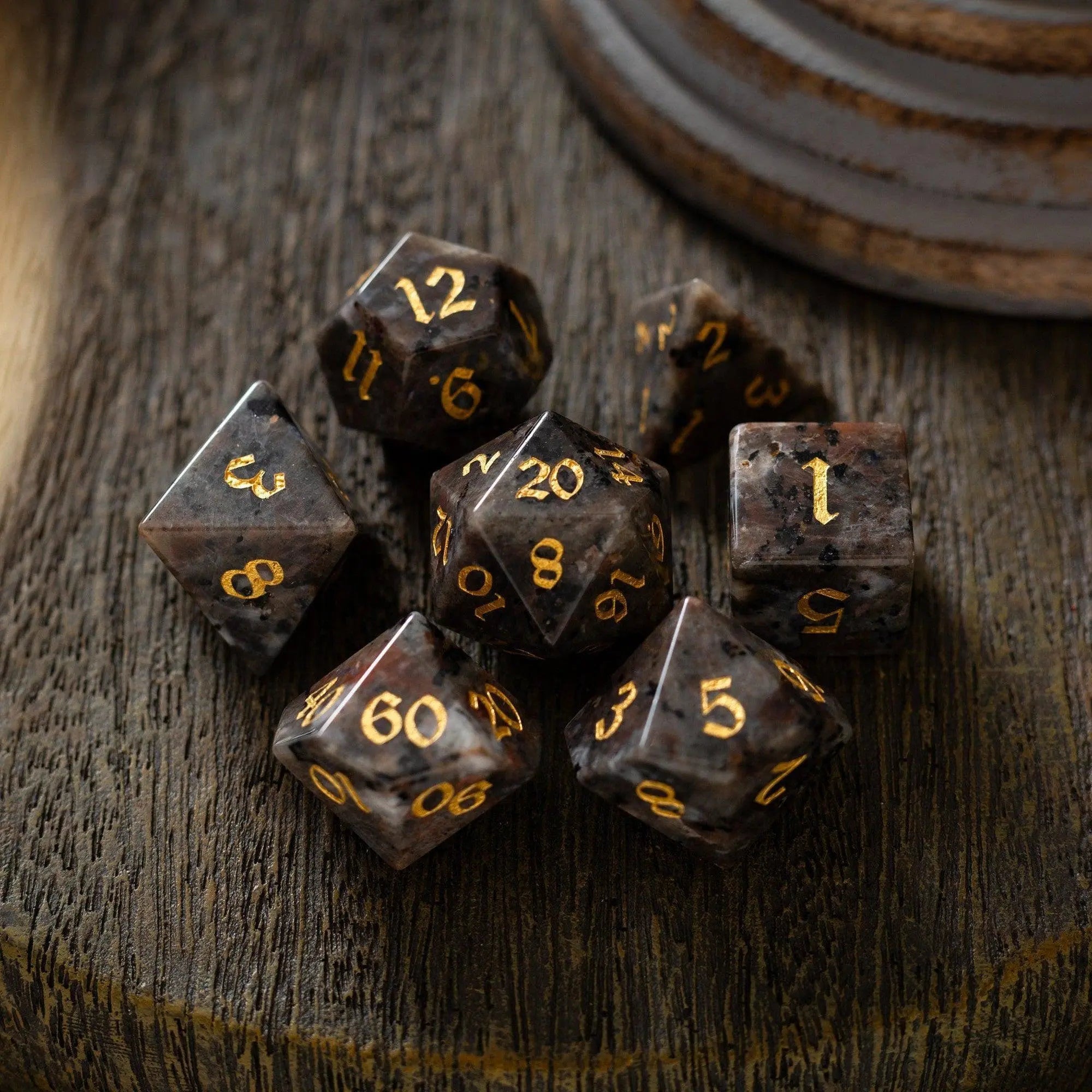 Gemstone Yooperlite Hand Carved DND Dice Set - Mega Diamonds & – Mega ...